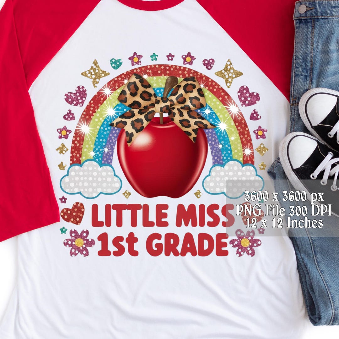 Little Miss 1st Grade Png, Back to School Png, First Grader Image ...