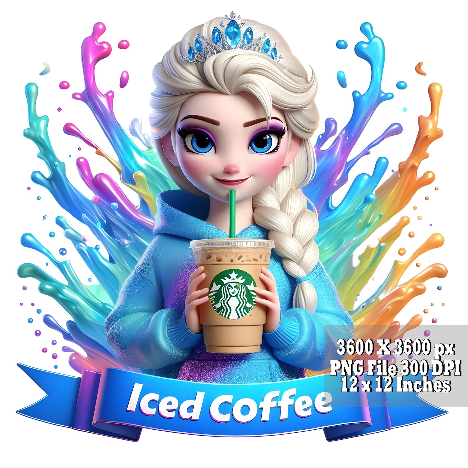 PNG Elsa Frozen Design, Frozen Iced Coffee Png, Coffee Cup Png, Queen ...