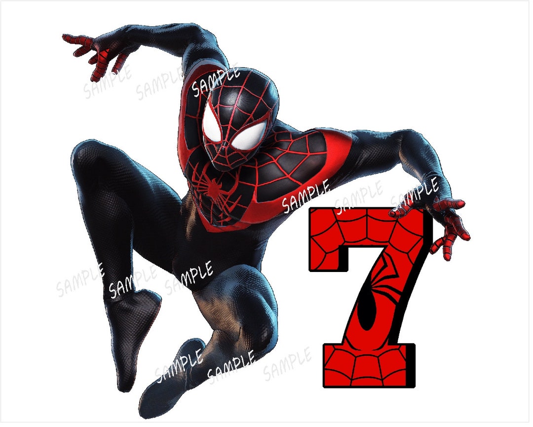Spider Super Hero 7th Birthday Png, Spider Web Seventh Birthday PNG ...
