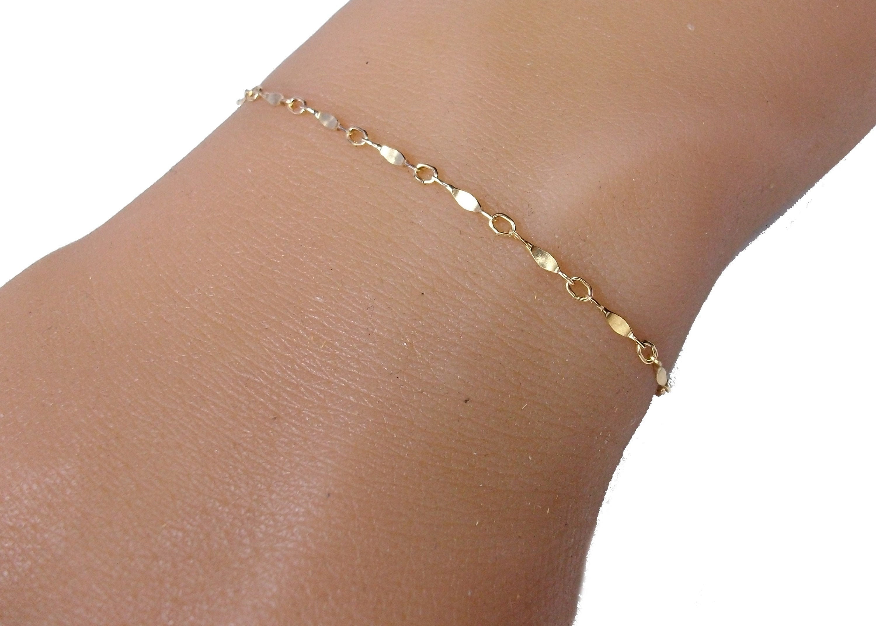 Pulsera de oro para mujer cadena de punto de fantasía | Etsy