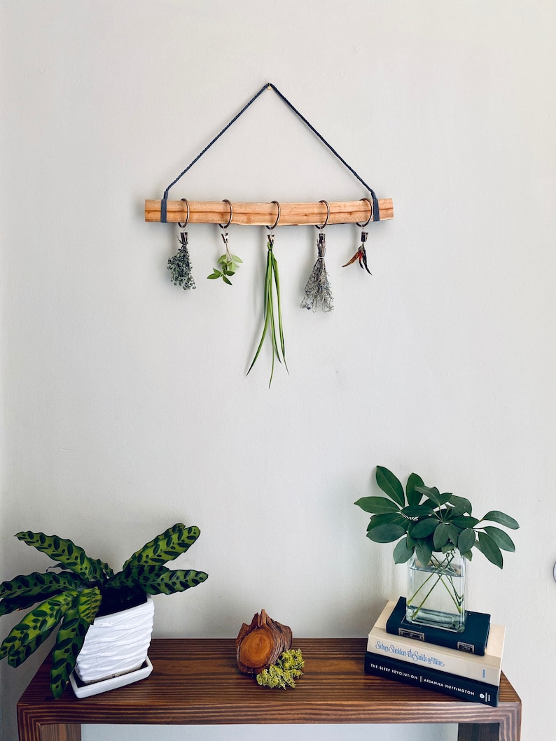 Cherry Wood Herb Drying Rack / Picture and Artwork Hanger | Etsy
