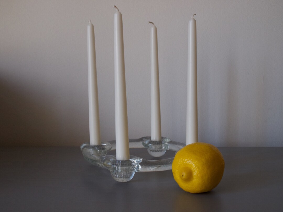 Pukeberg Art Glass Candle Holder // Staffan Gellerstedt // MCM Ice ...