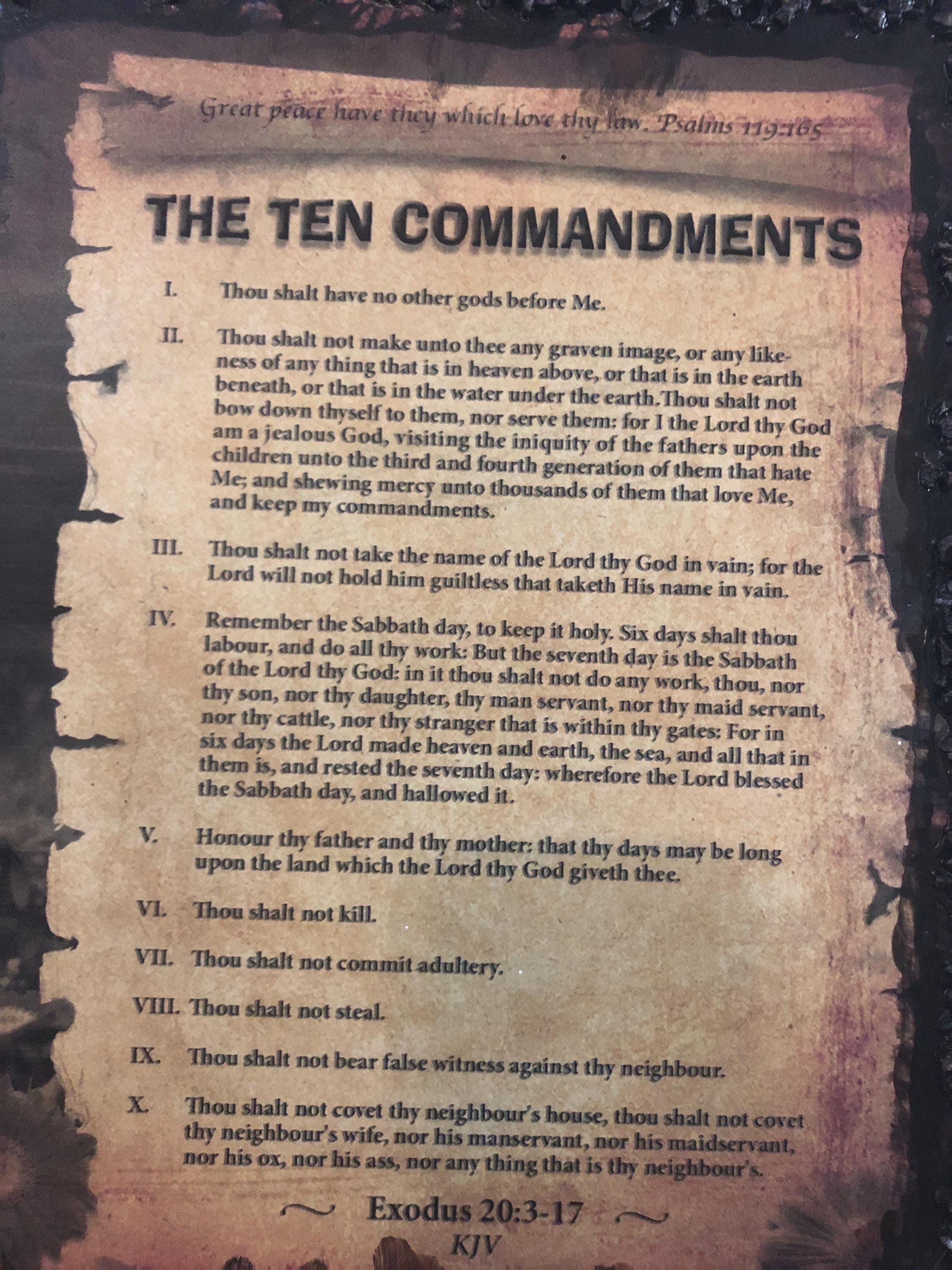 The Ten Commandments King James Version Poster - Etsy