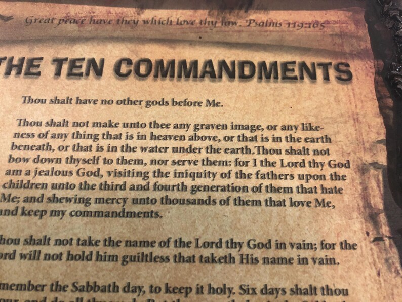 The Ten Commandments King James Version - Etsy