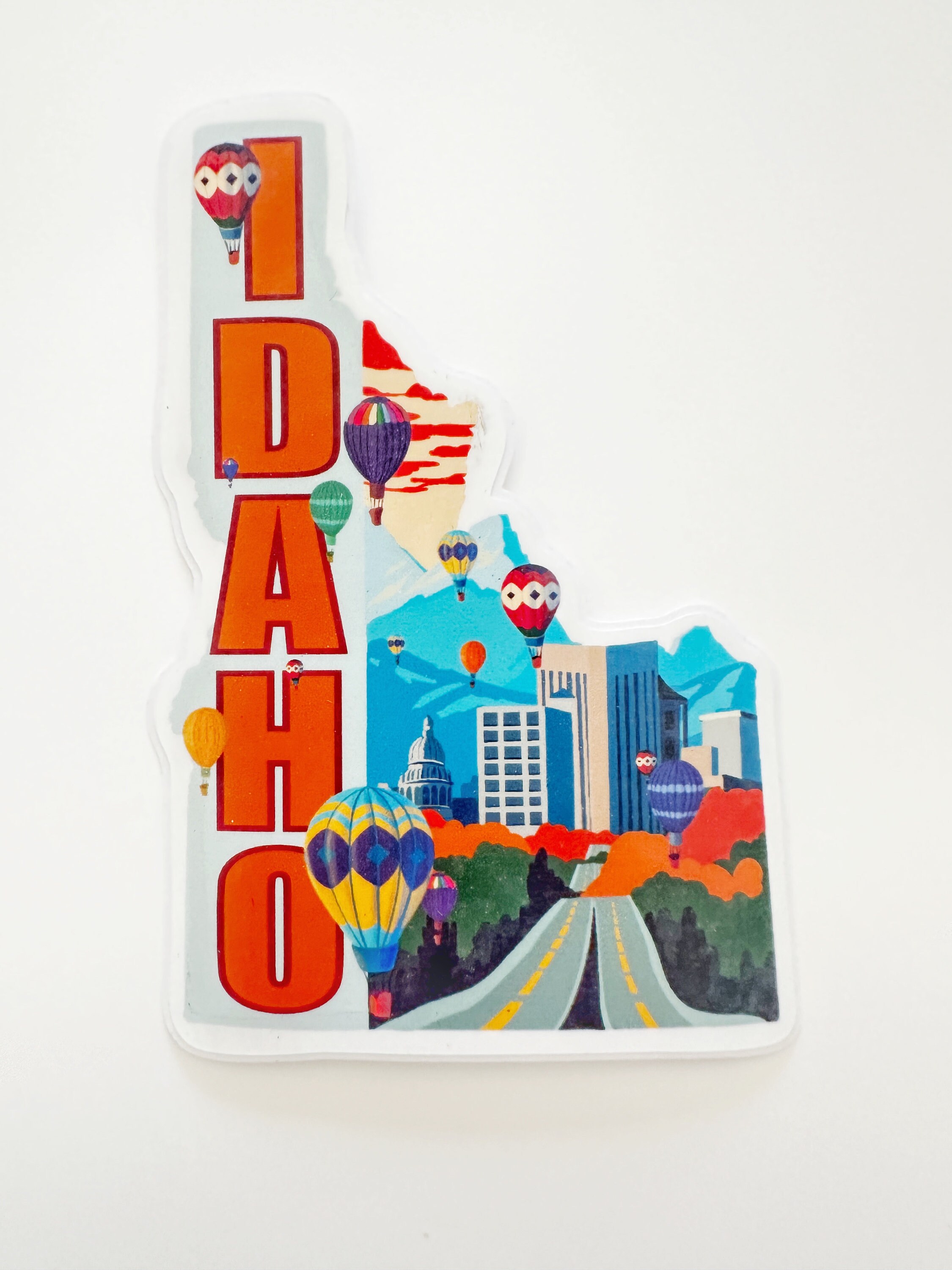Hand Drawn! Hot Air Balloon Idaho Sticker - 4”x2.25” Waterproof and ...
