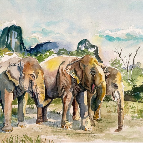 Elephant Print - Etsy