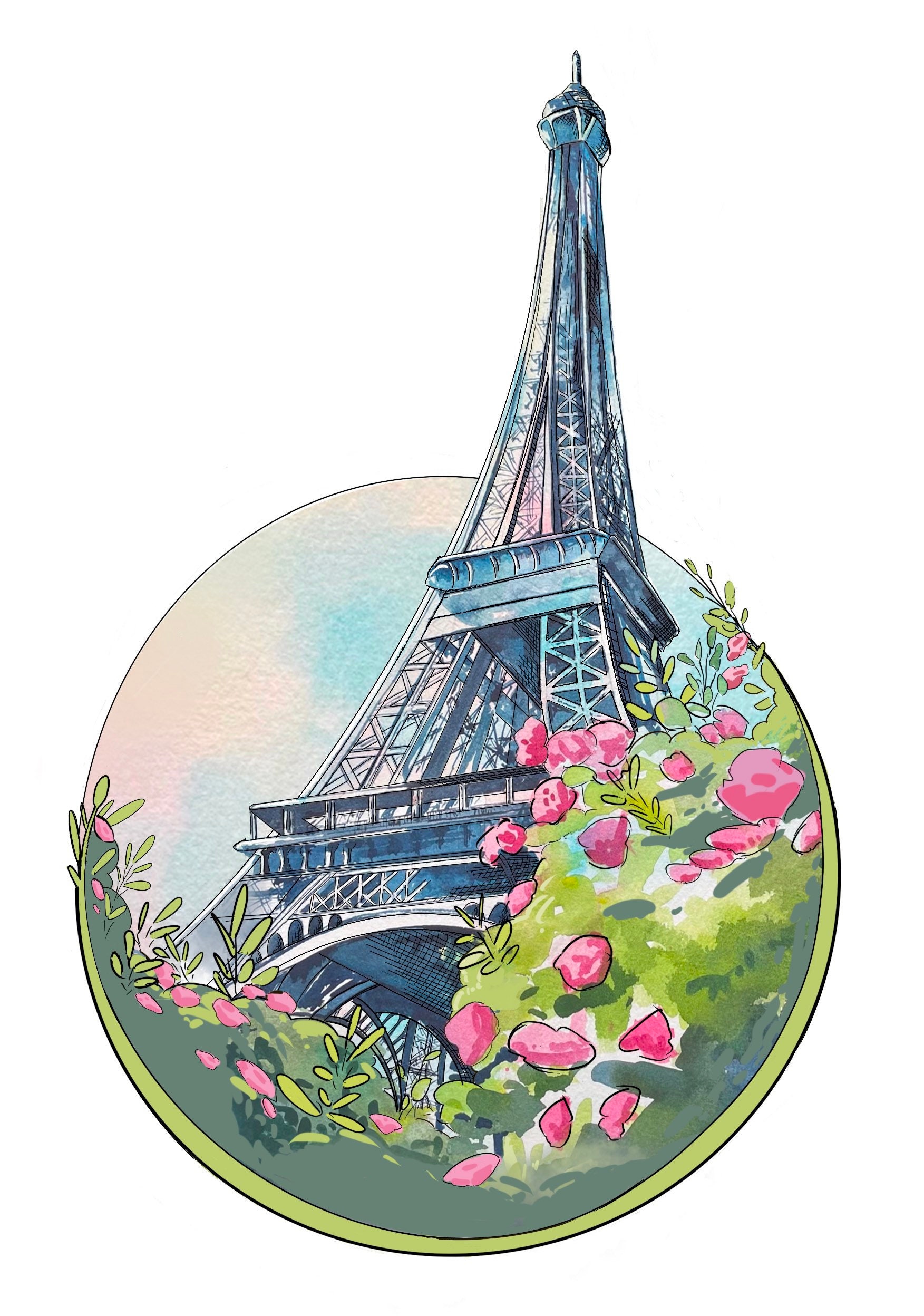 Eiffel Tower Sticker, 4”x2.5” Waterproof, Scratch Resistant, Vinyl ...
