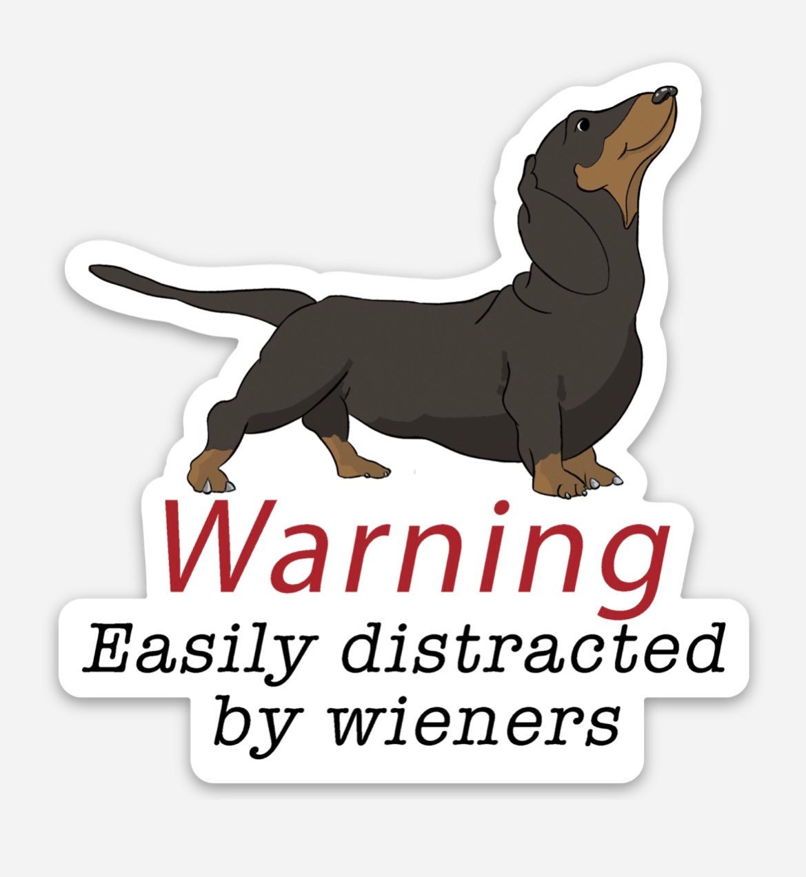 Cute Weiner Dog! Water Proof and Scratch Resistant 3”x2.19” Vinyl ...