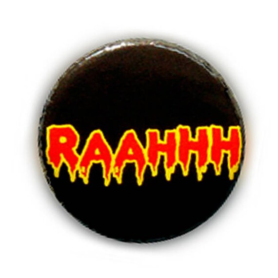 Badge RAAHHH Rouge sur fond NOIR cri effrayant horreur | Etsy
