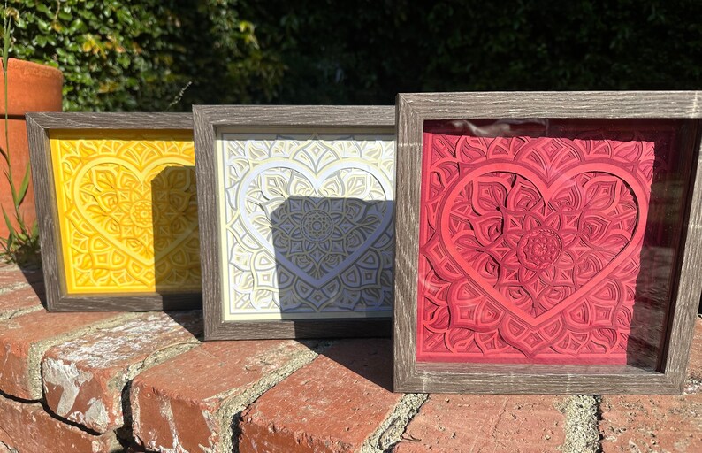 8 Layered Heart Mandala Red - Etsy