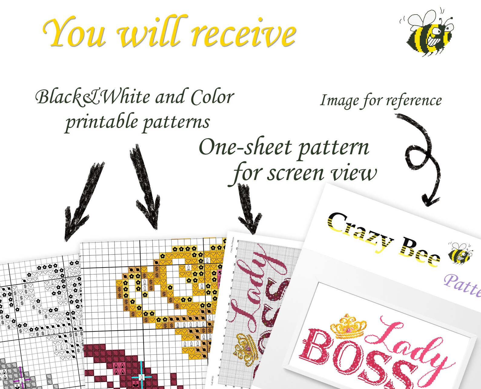 Lady BOSS Cross Stitch Pattern Boss Sign Cross Stitch Design - Etsy