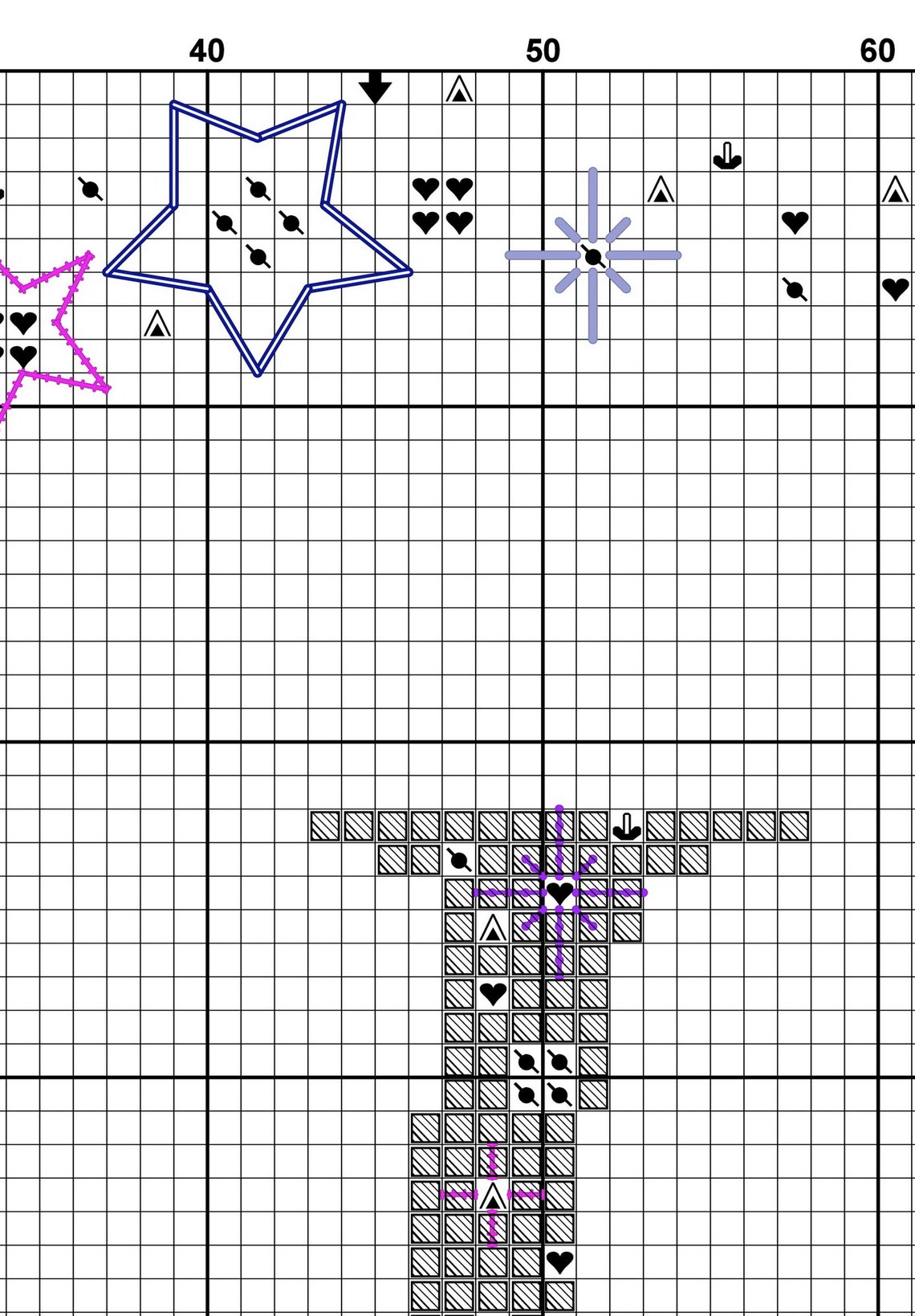 Star Monogram L Cross Stitch Pattern Letter L Cross Stitch | Etsy