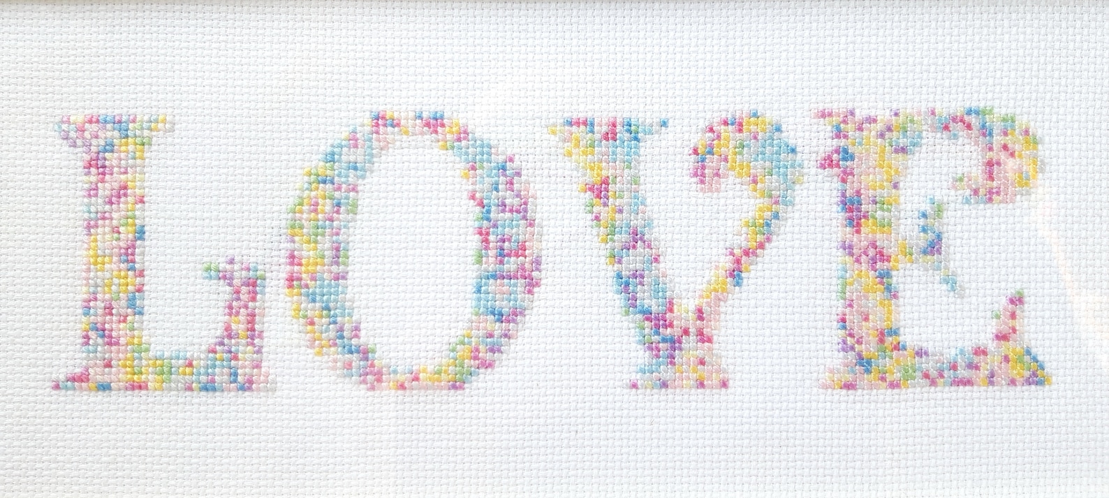 Love Sign Cross Stitch Pattern Colorful Love Pdf Pattern - Etsy