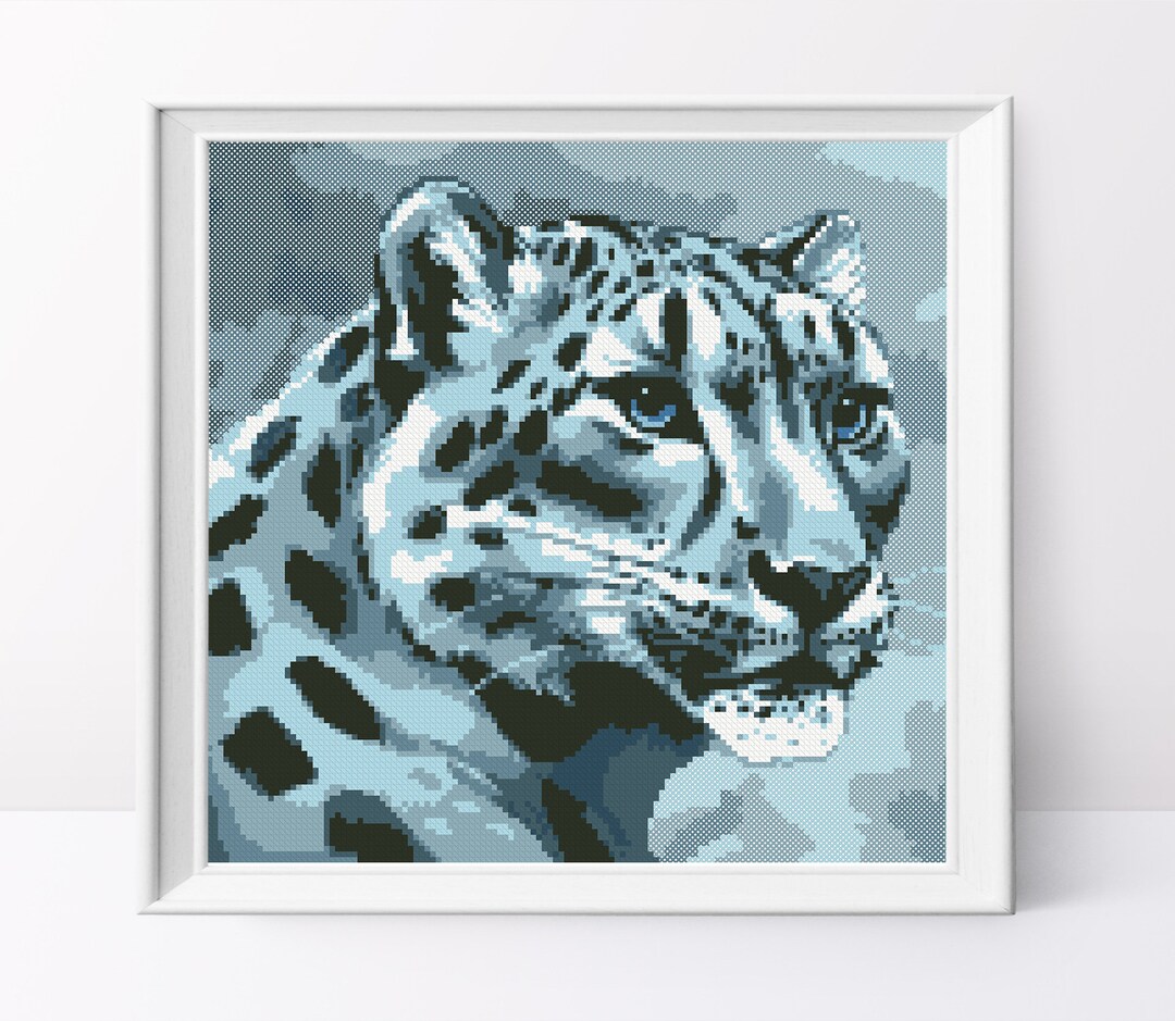 Snow Leopard Cross Stitch Pattern: Animal Design (PDF Pattern) - Etsy
