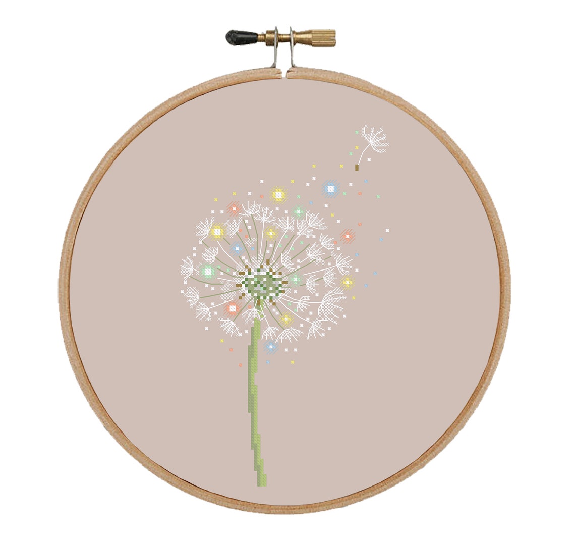 Magical Dandelion Cross Stitch Pattern Flower Cross Stitch | Etsy