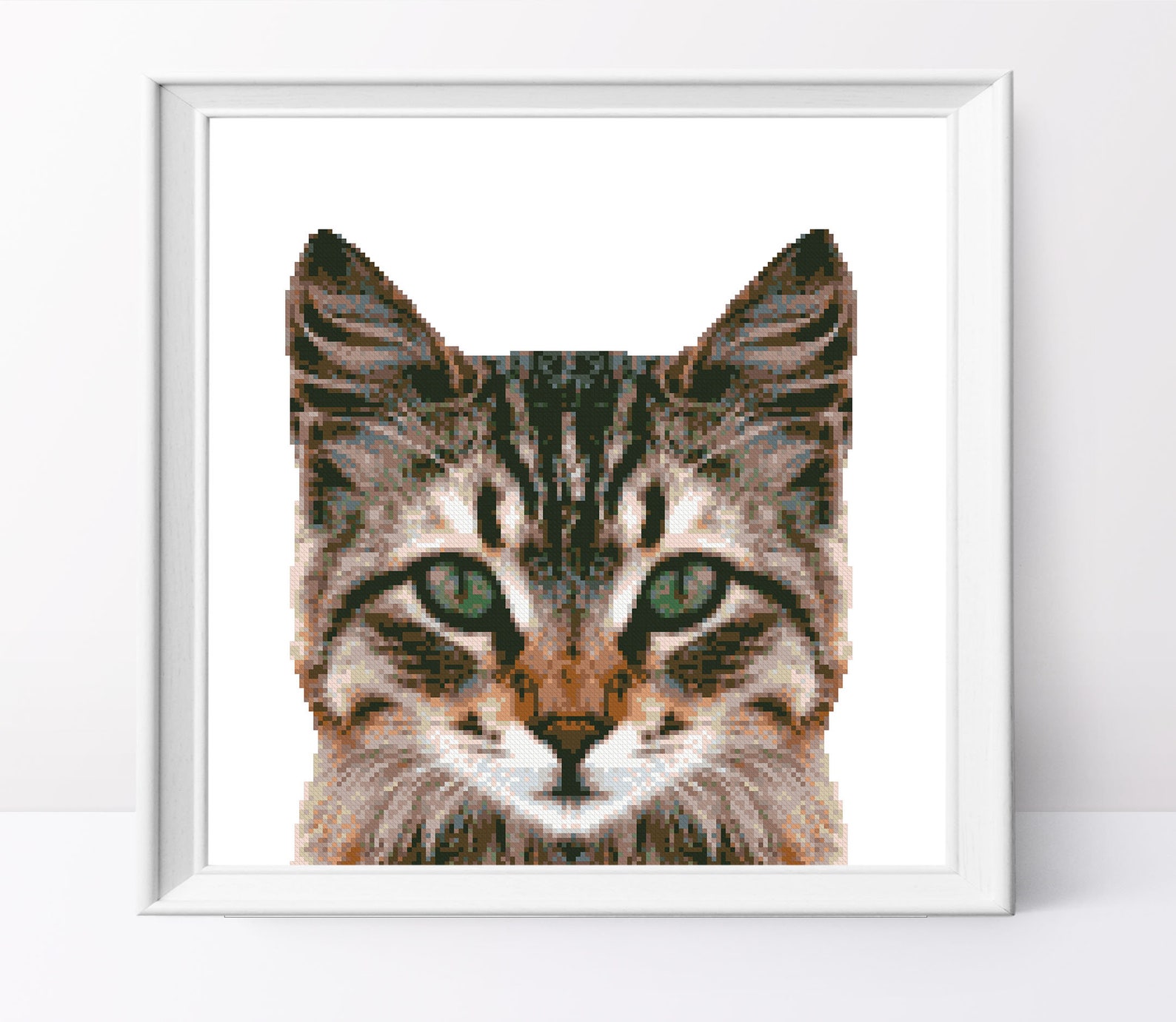 Gray Tabby Cat Cross Stitch Pattern Cat Portrait Design Animal - Etsy
