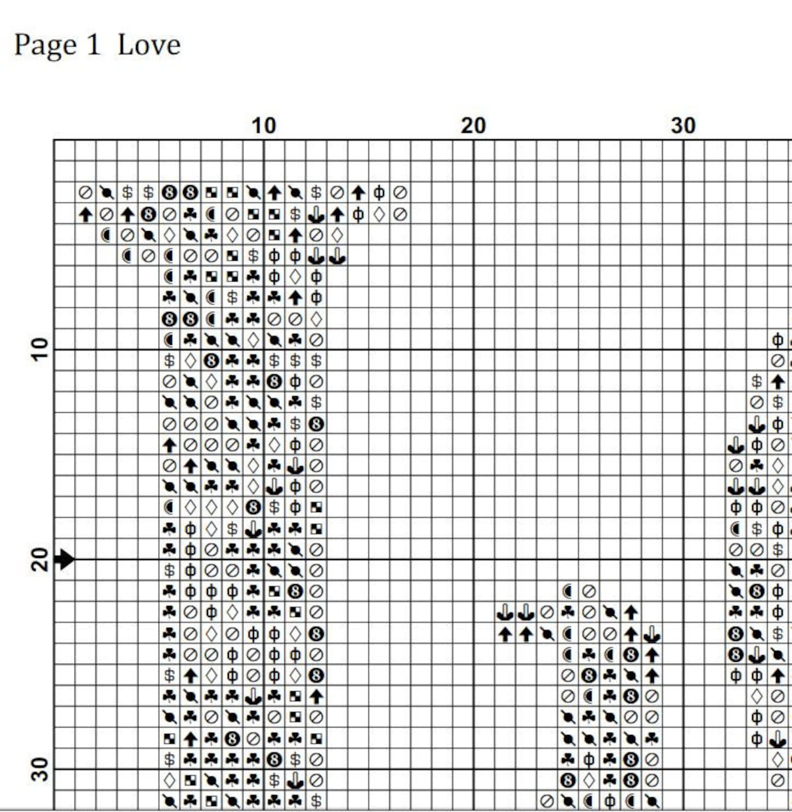 Love Sign Cross Stitch Pattern Colorful Love Pdf Pattern - Etsy
