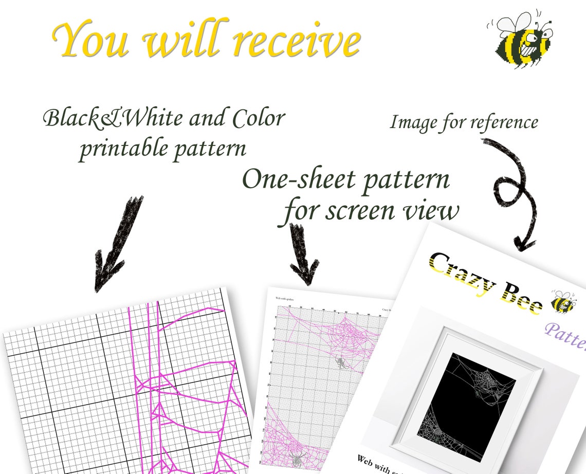 Web With Spiders Cross Stitch Pattern Halloween Web Cross | Etsy