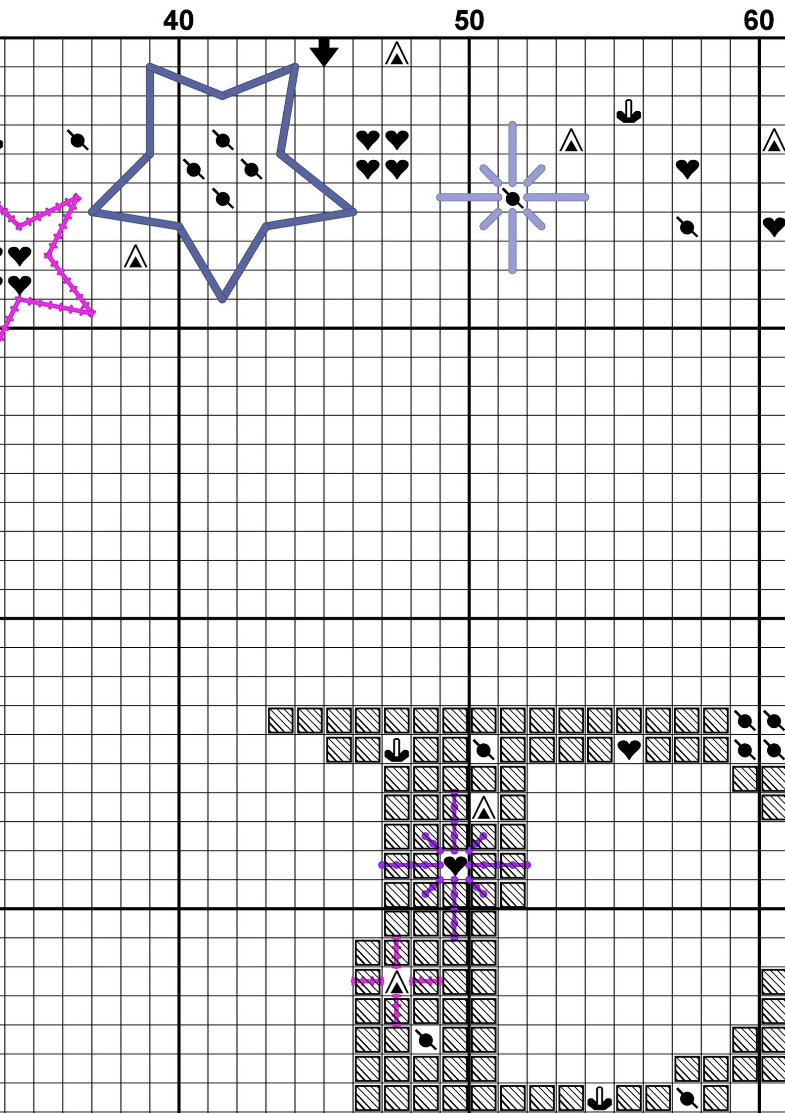 Star monogram B cross stitch pattern Capital letter B cross | Etsy
