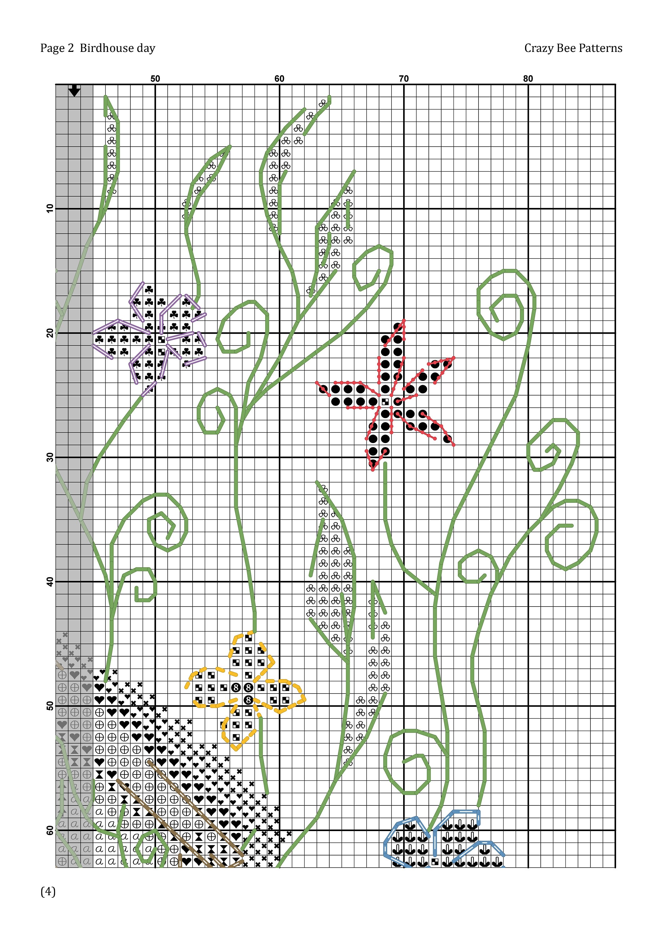 Birdhouse Cross Stitch Pattern Birdhouse With Flowers Cross - Etsy