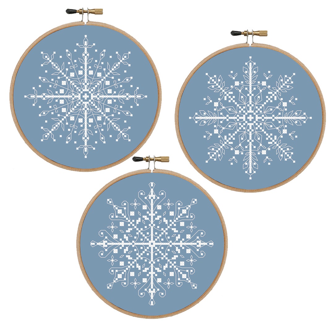Set of Snowflakes - Cross Stitch Pattern Winter Cross Stitch Geometric ...