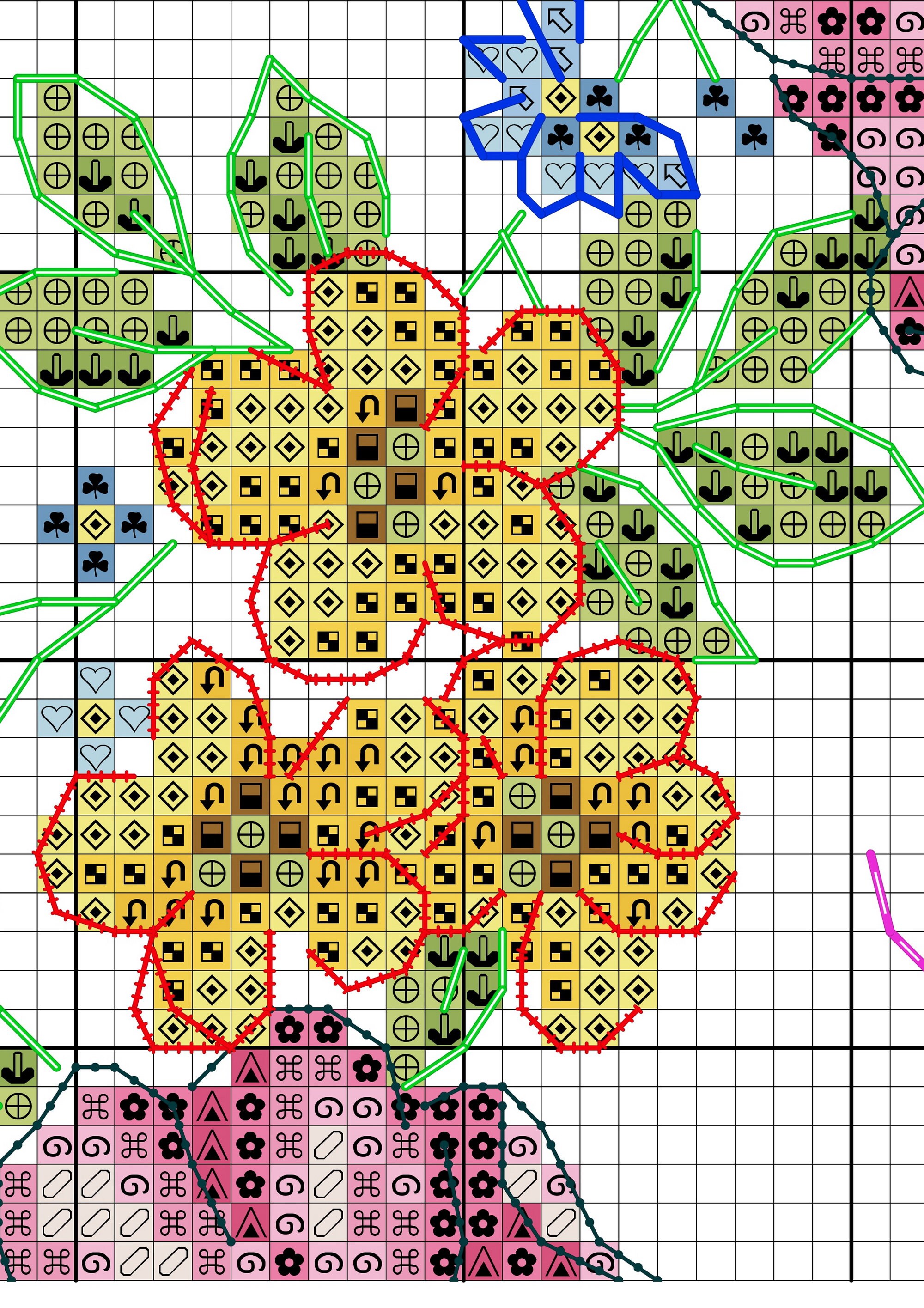 Floral Wreath With Roses Cross Stitch Pattern Home Sweet Home - Etsy