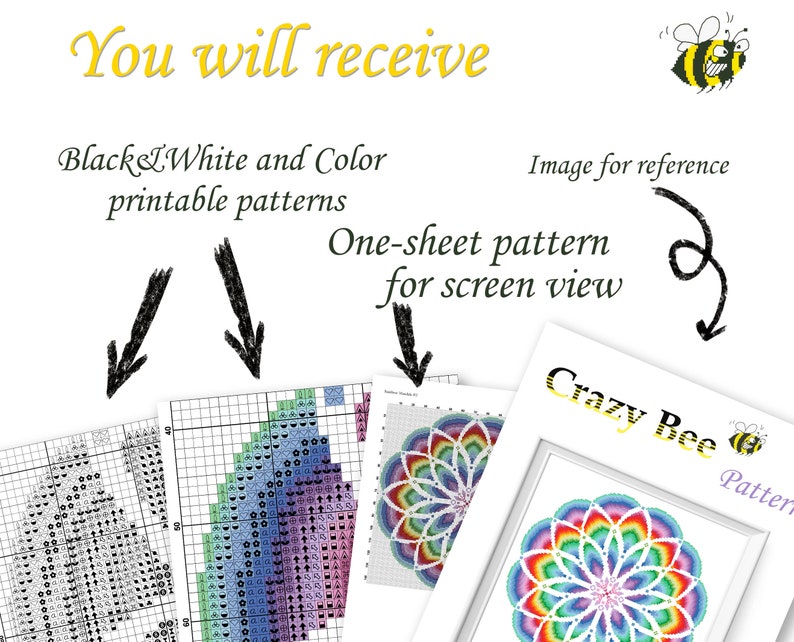 Rainbow Mandala Cross Stitch Pattern: Geometric Design (PDF Pattern) - Etsy