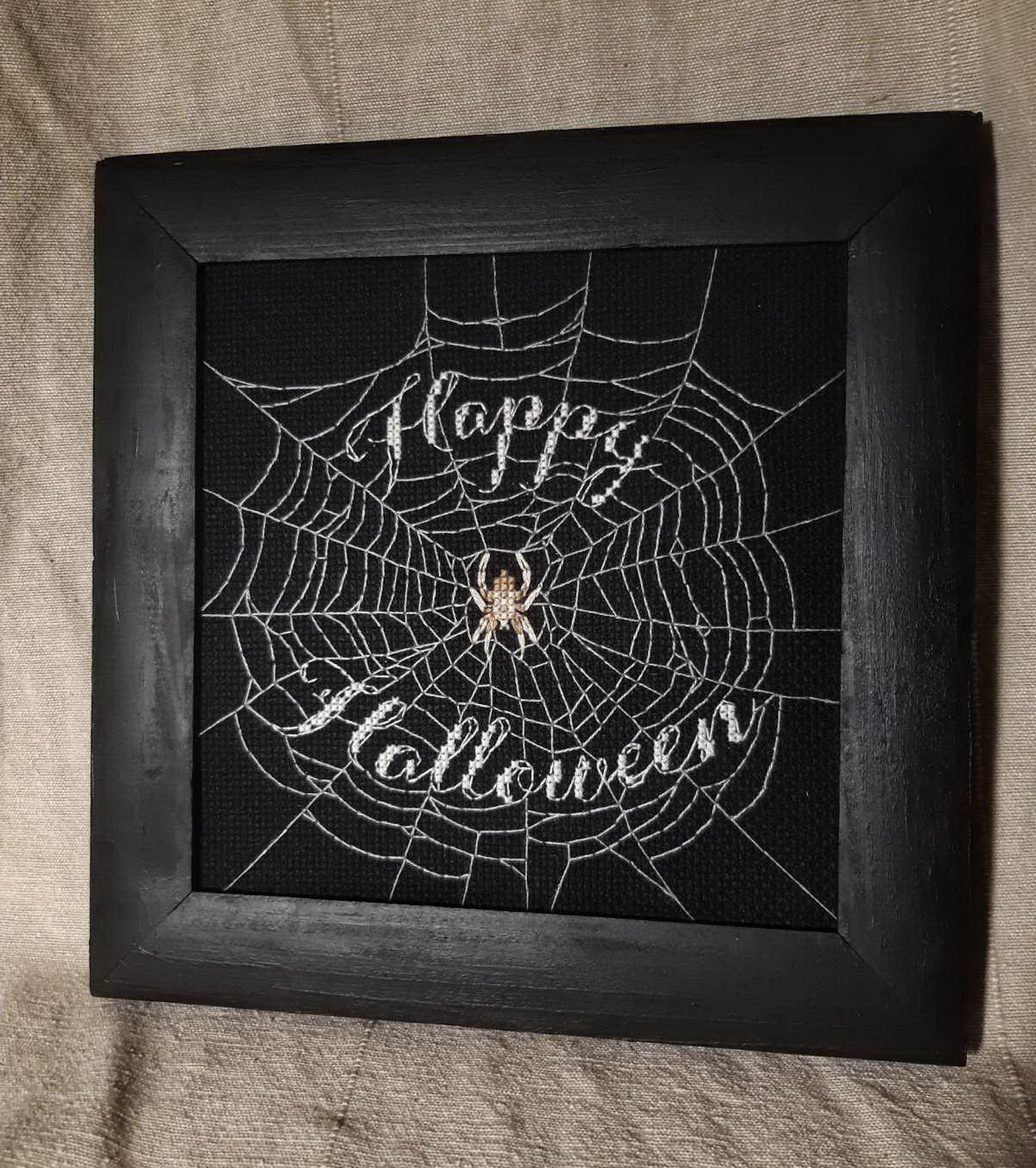 Happy Halloween With Spider Cross Stitch Pattern Halloween Pdf - Etsy