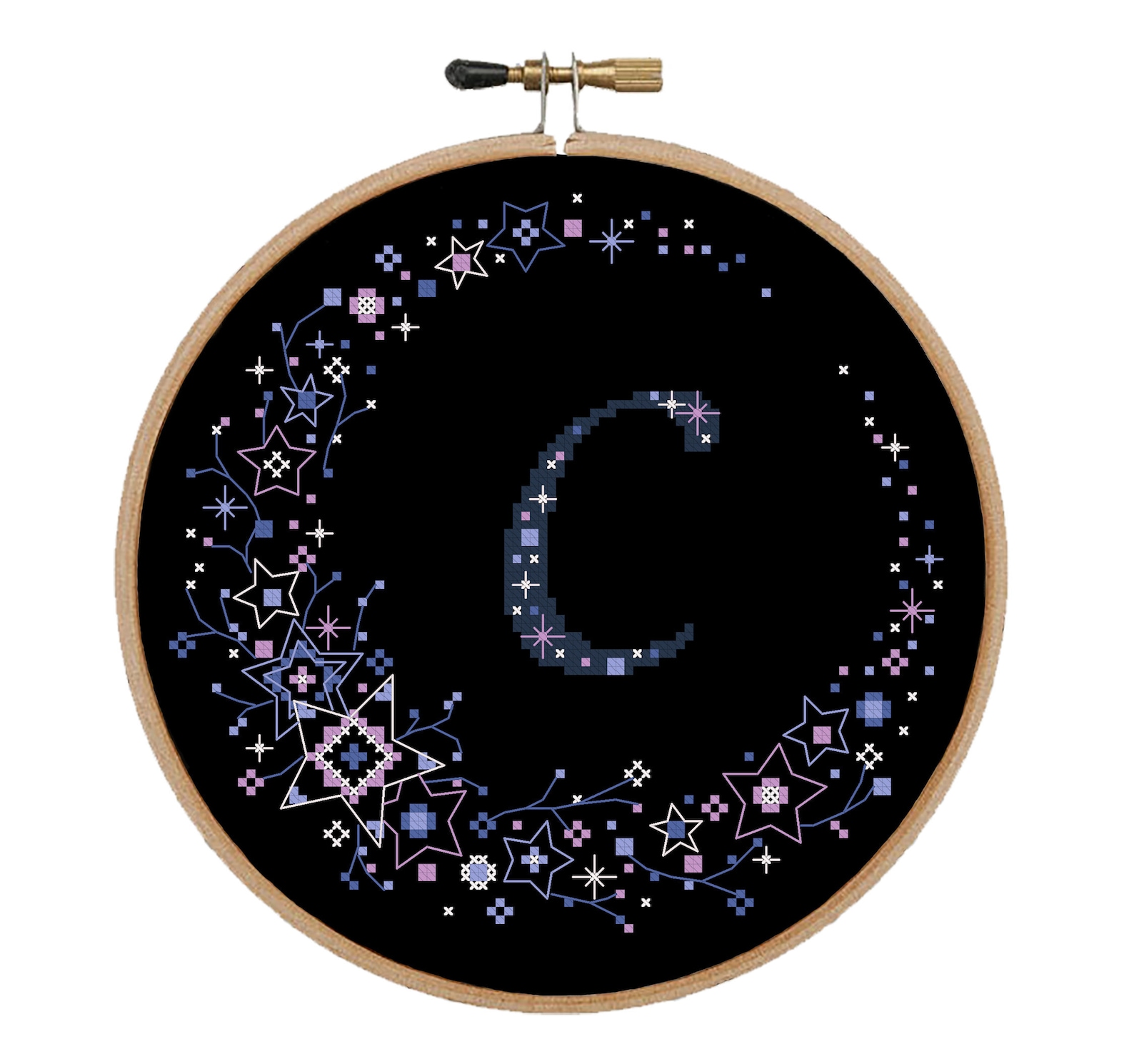 Star Monogram C Cross Stitch Pattern, Initial Letter Design (PDF ...