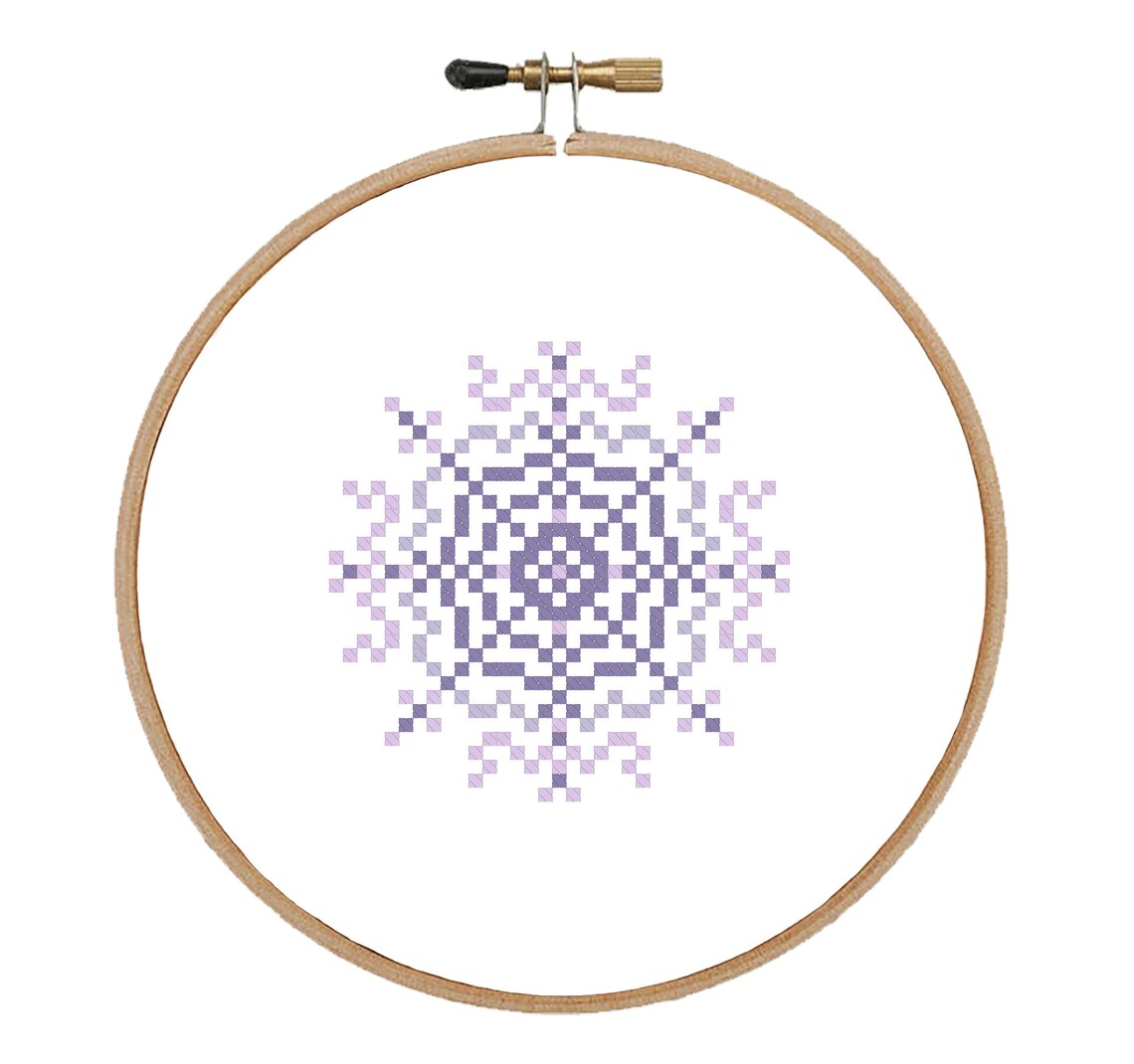 Little Violet Snowflake Cross Stitch Pattern Christmas Design - Etsy