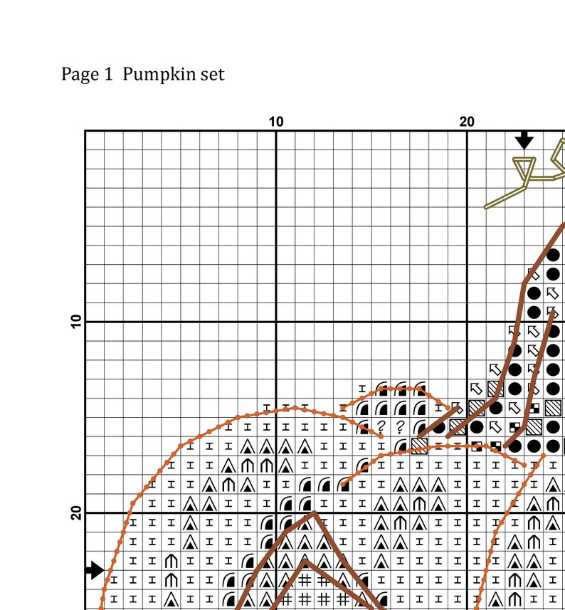 Pumpkin Set Cross Stitch Pattern Pumpkins Pdf Chart Halloween - Etsy