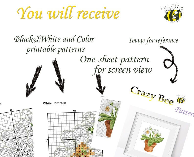 White Primrose Cross Stitch Pattern Primrose Flower Pdf - Etsy