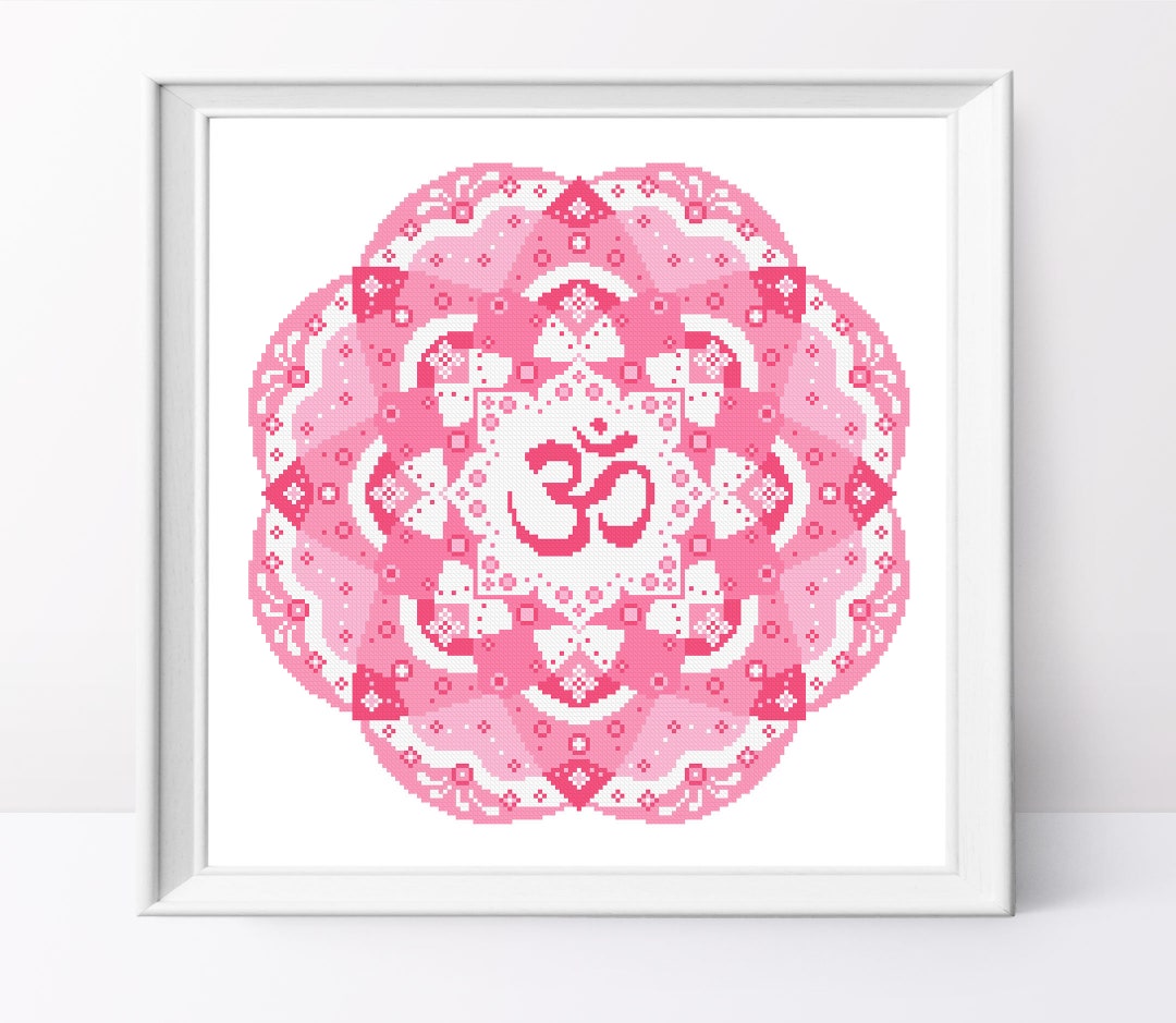 Pink Om Mandala Cross Stitch Pattern Pink Mandala Mandala Pdf Pattern ...