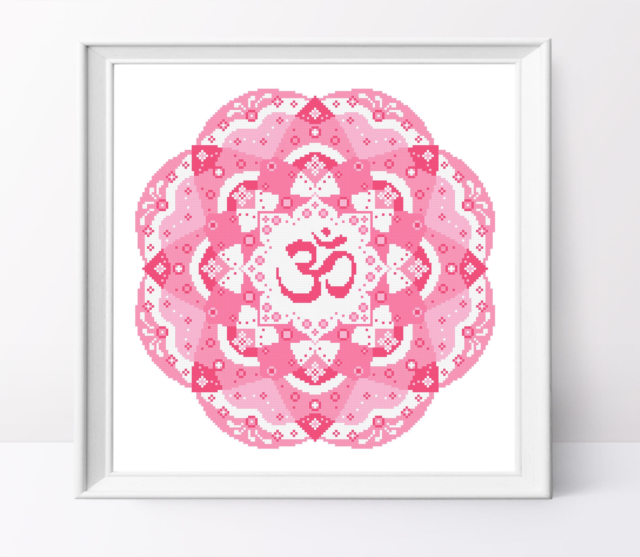Pink Om Mandala Cross Stitch Pattern Pink Mandala Mandala Pdf - Etsy