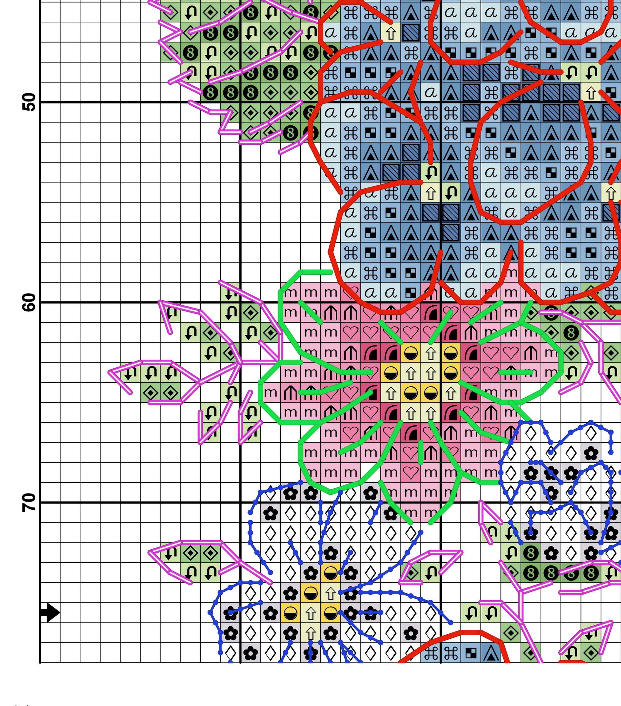 Blue Hydrangea Wreath Cross Stitch Pattern: Garden Flowers (PDF Pattern ...