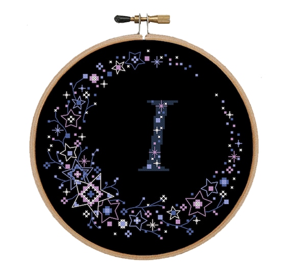 Star Monogram I Cross Stitch Pattern Letter I Cross Stitch - Etsy