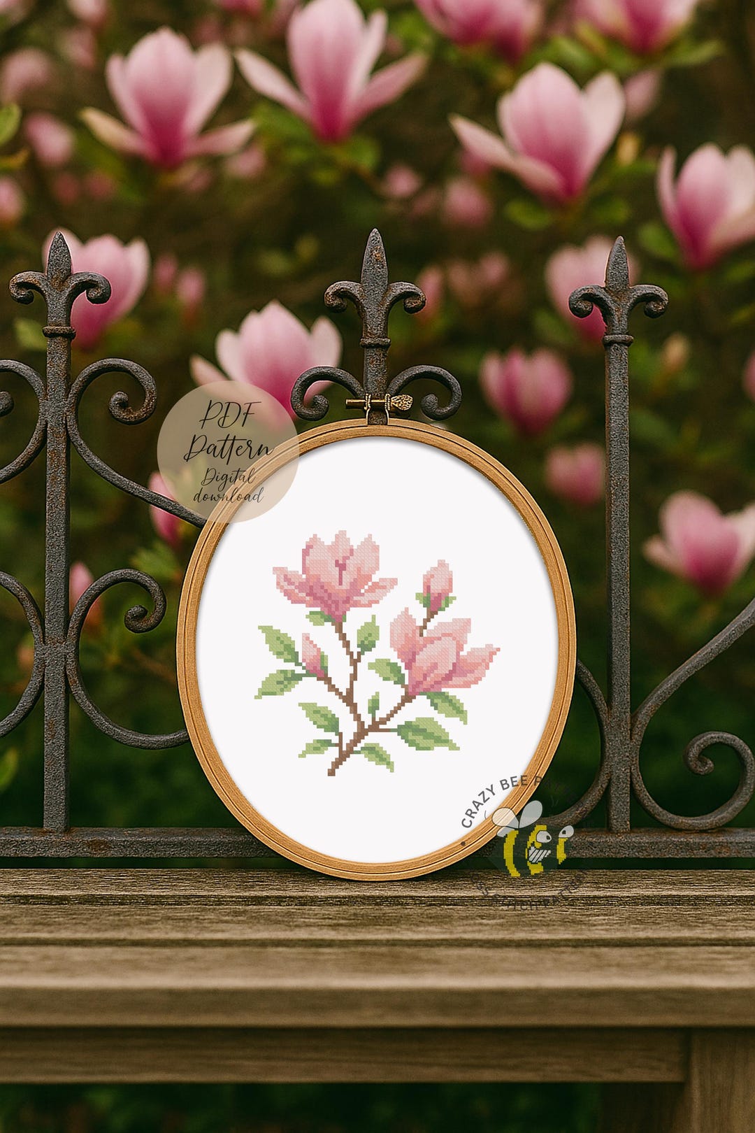 Magnolia Cross Stitch Pattern: Easy Blooming Flower Design (PDF Pattern ...