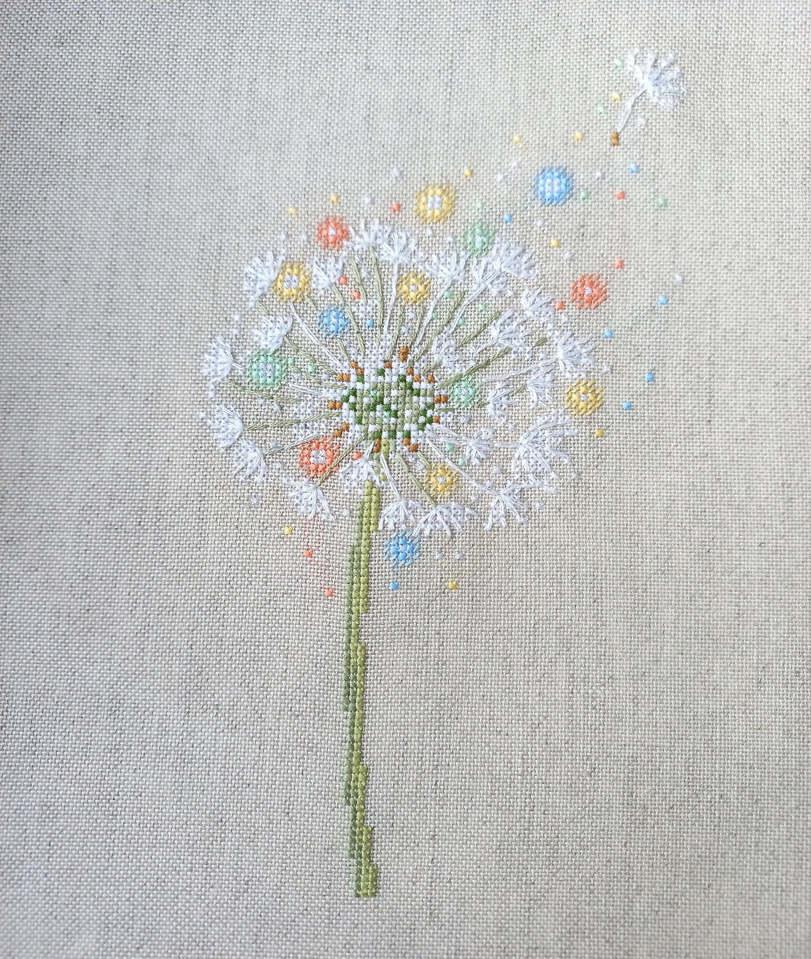 Magical Dandelion Cross Stitch Pattern Flower Cross Stitch Design Dandelion Pdf Pattern Summer ...