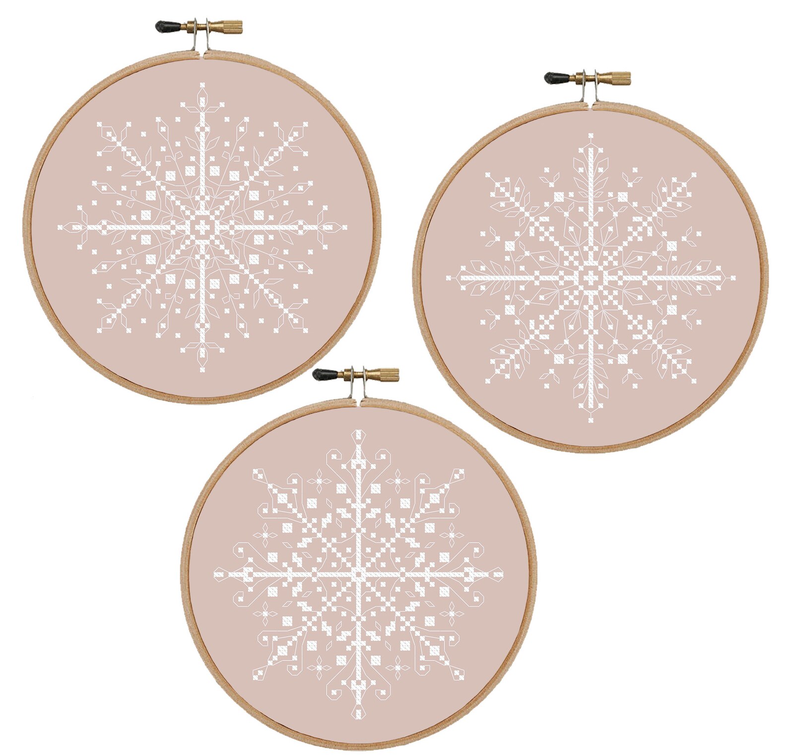 Set of Snowflakes Cross Stitch Pattern Winter Cross Stitch - Etsy
