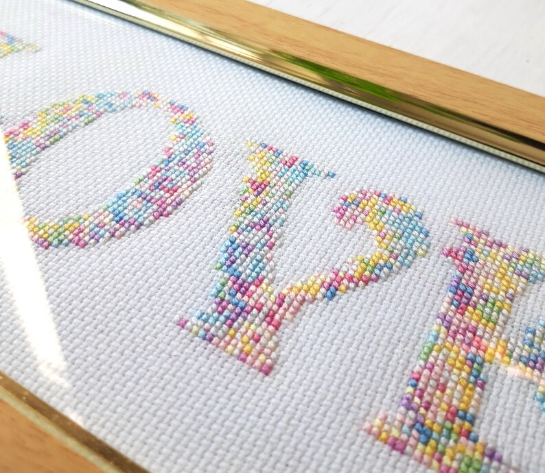 Love Sign Cross Stitch Pattern Colorful Love Pdf Pattern - Etsy