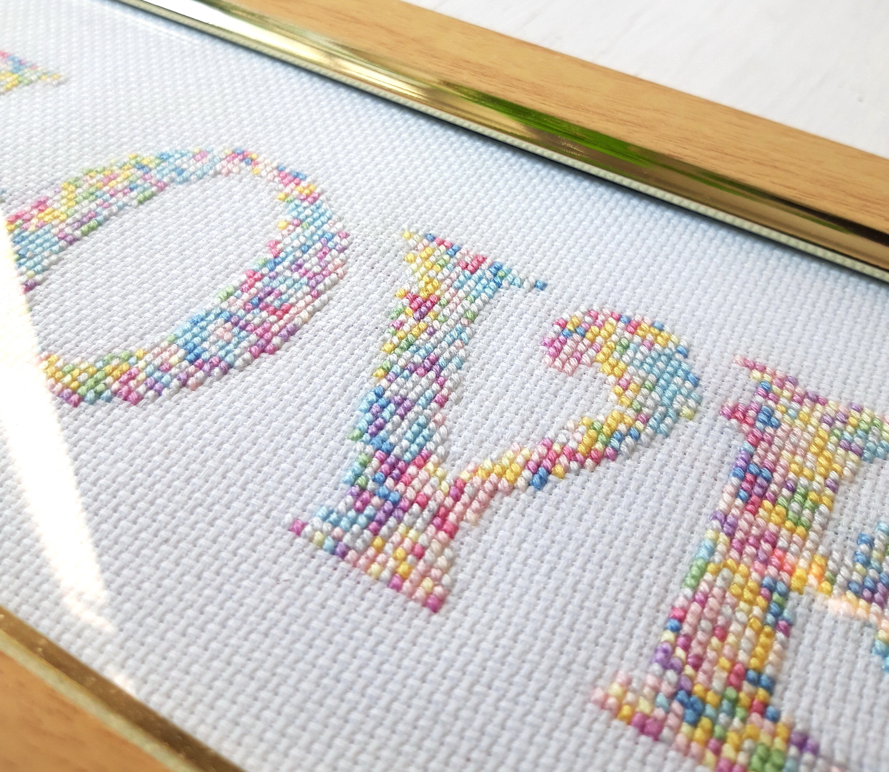 Love Sign Cross Stitch Pattern Colorful Love Pdf Pattern - Etsy