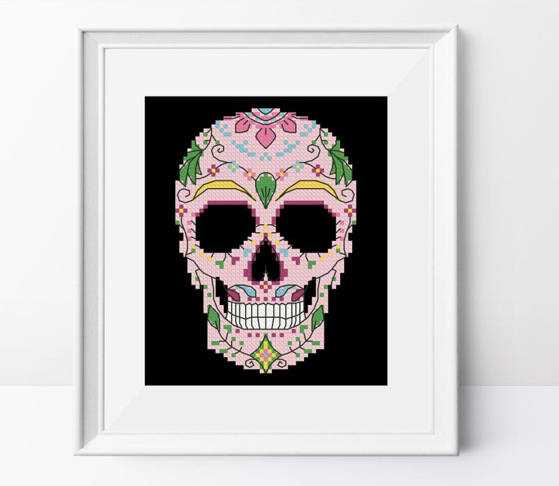 Sugar Skull Cross Stitch Pattern: Halloween Decor (PDF Pattern) - Etsy