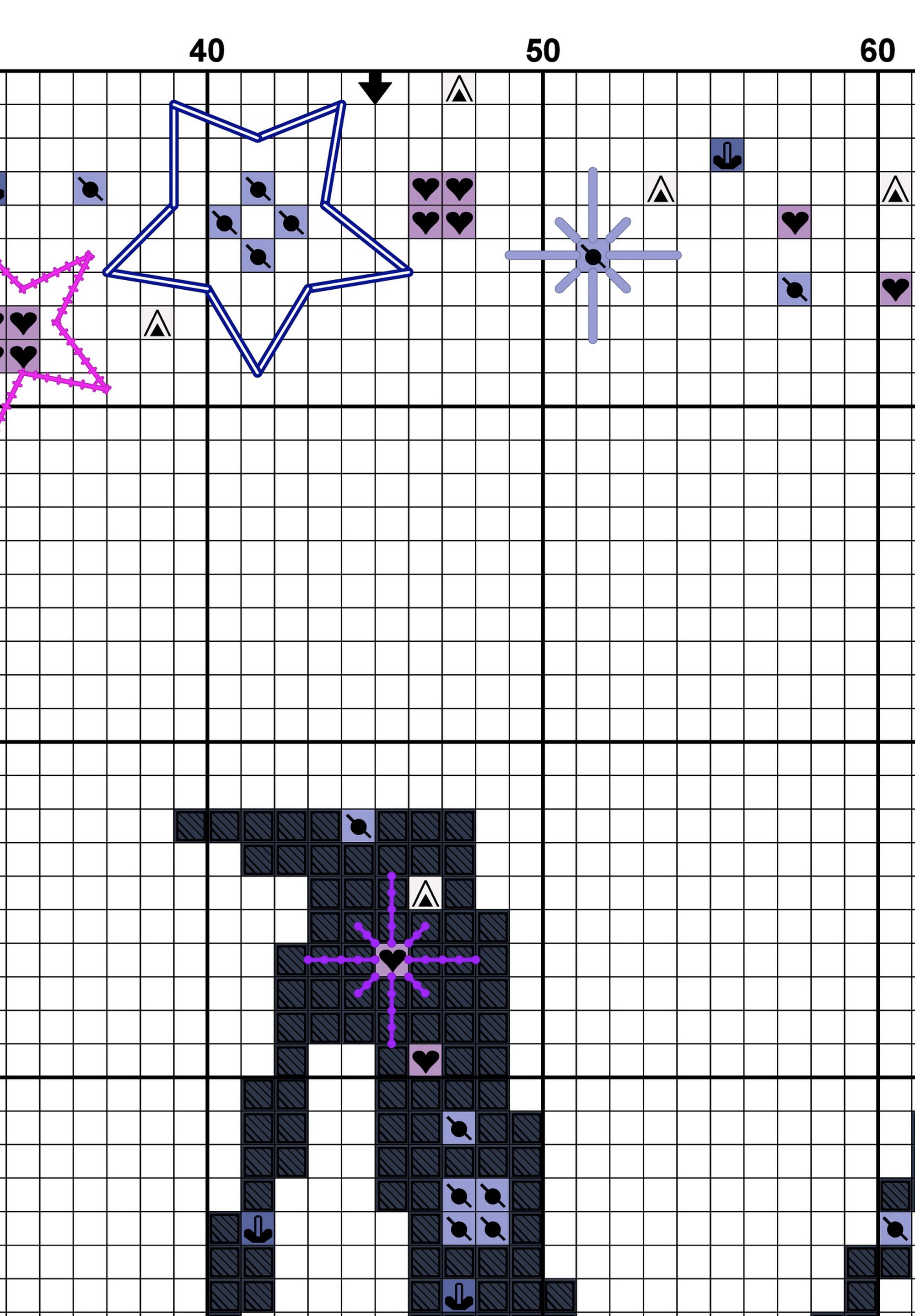 Star Monogram M Cross Stitch Pattern Letter M Cross Stitch - Etsy