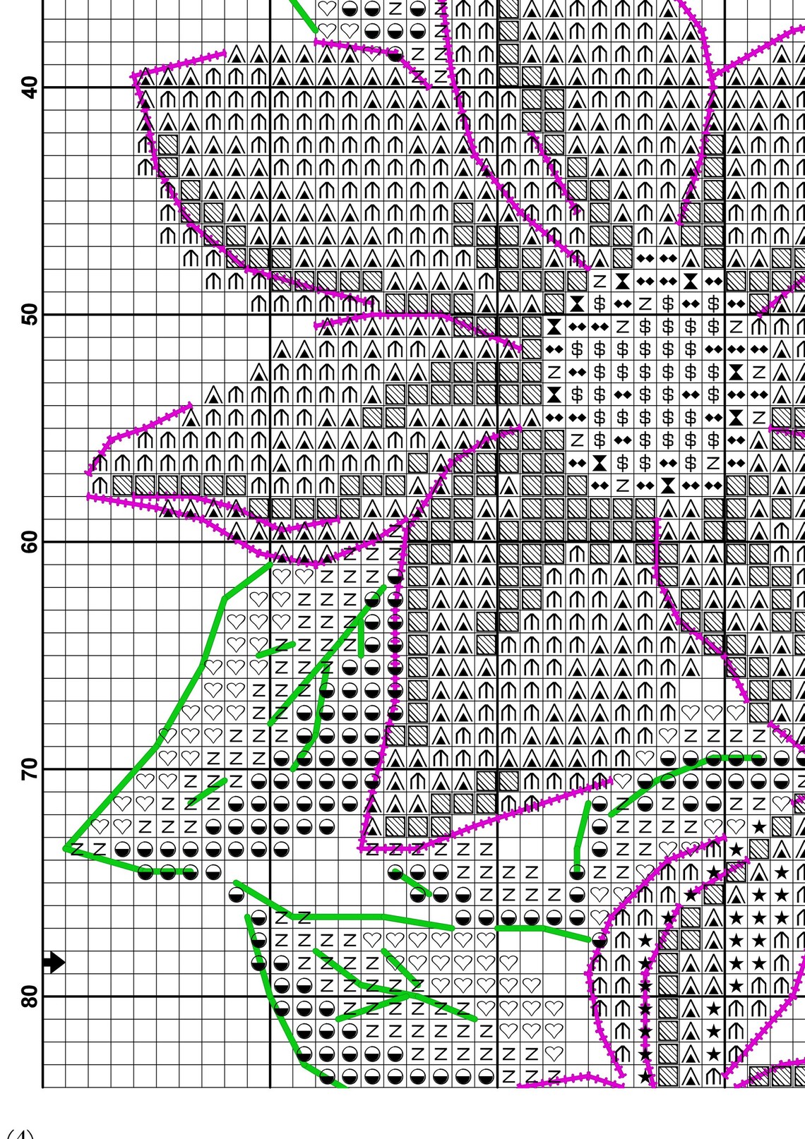 Wedding Floral Heart Cross Stitch Pattern Pink Flowers Cross | Etsy