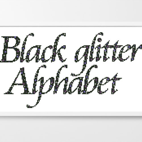Black Glitter Alphabet Cross Stitch Pattern Sparkling Alphabet - Etsy