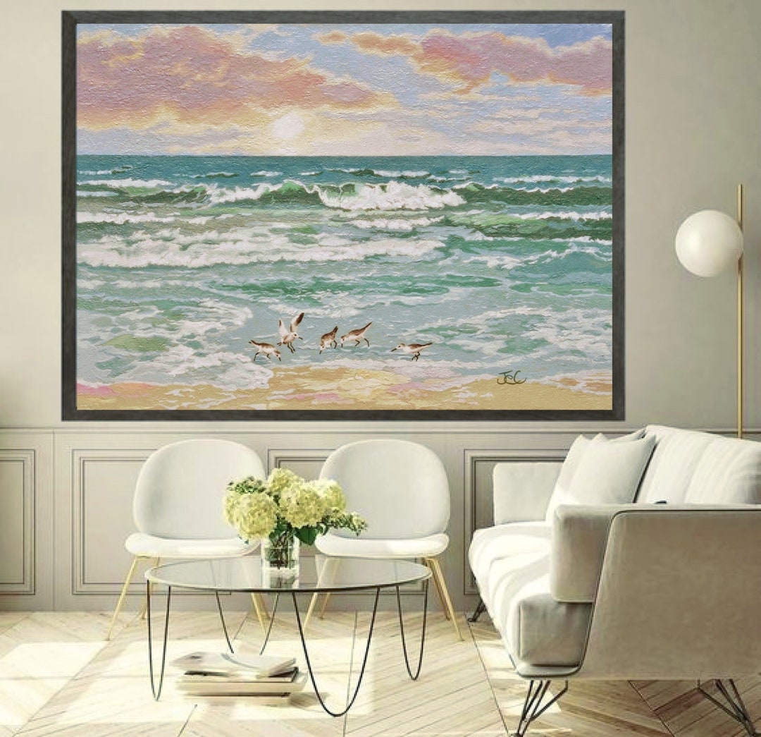 Sunrise Painting , Outer Banks , Beach Themed Decor , Ocean Waves Print ...