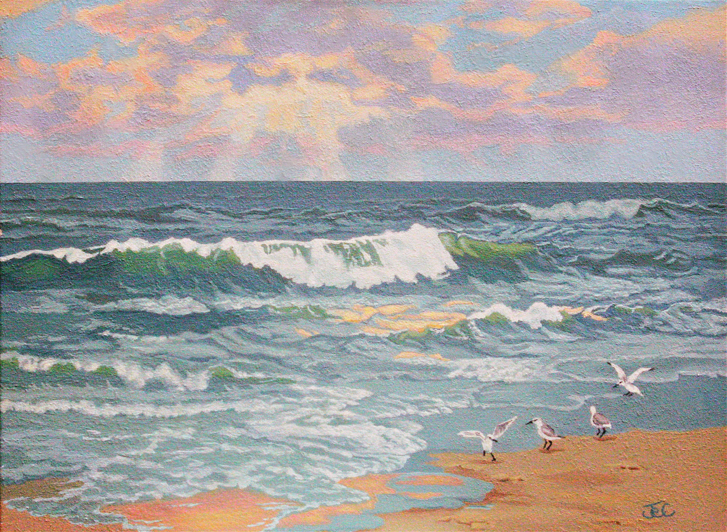 Outer Banks Art Ocean Wave Canvas Coastal Artwork Ocracoke - Etsy