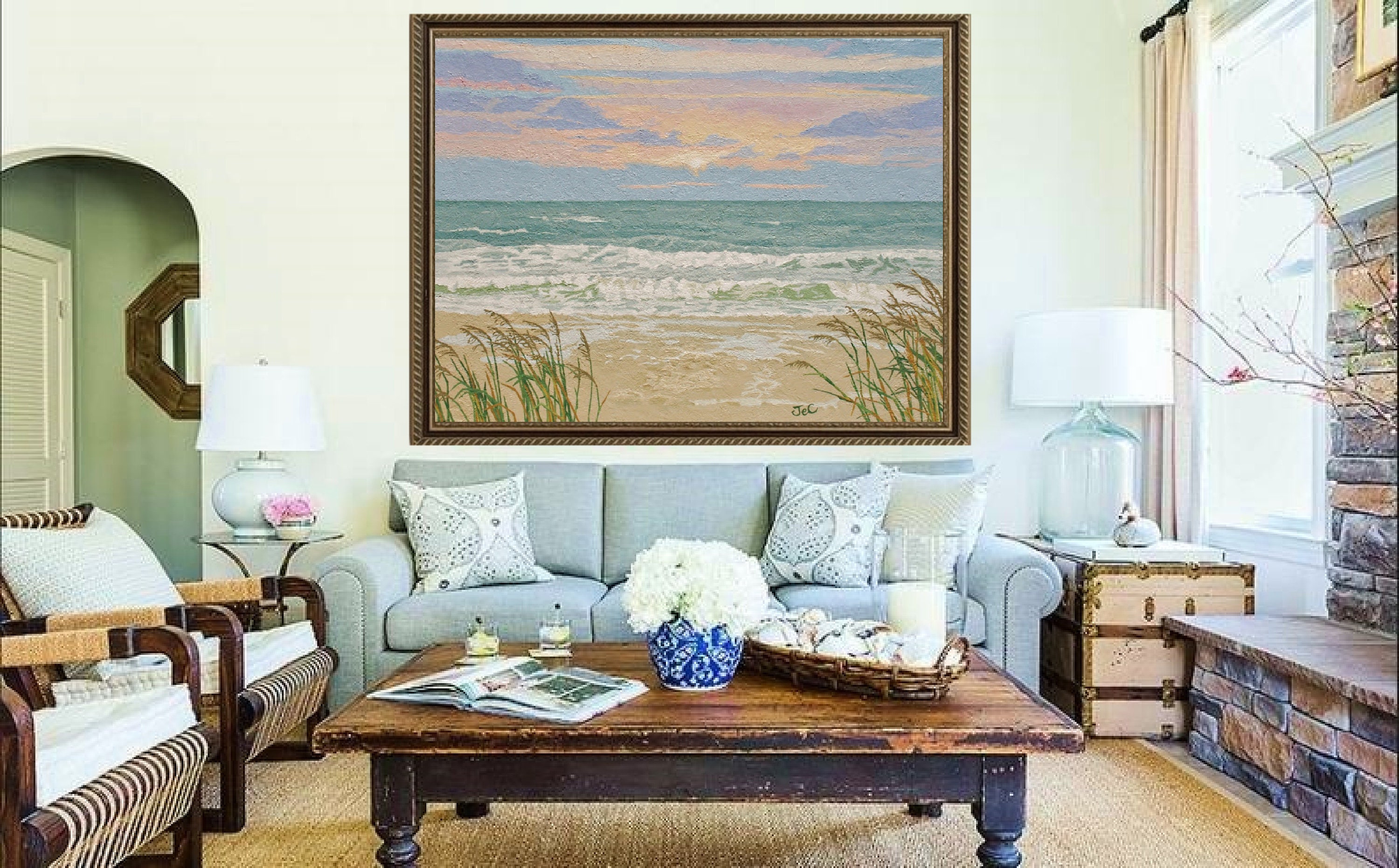 Ocean Waves Print Outer Banks Art Modern Coastal Art - Etsy