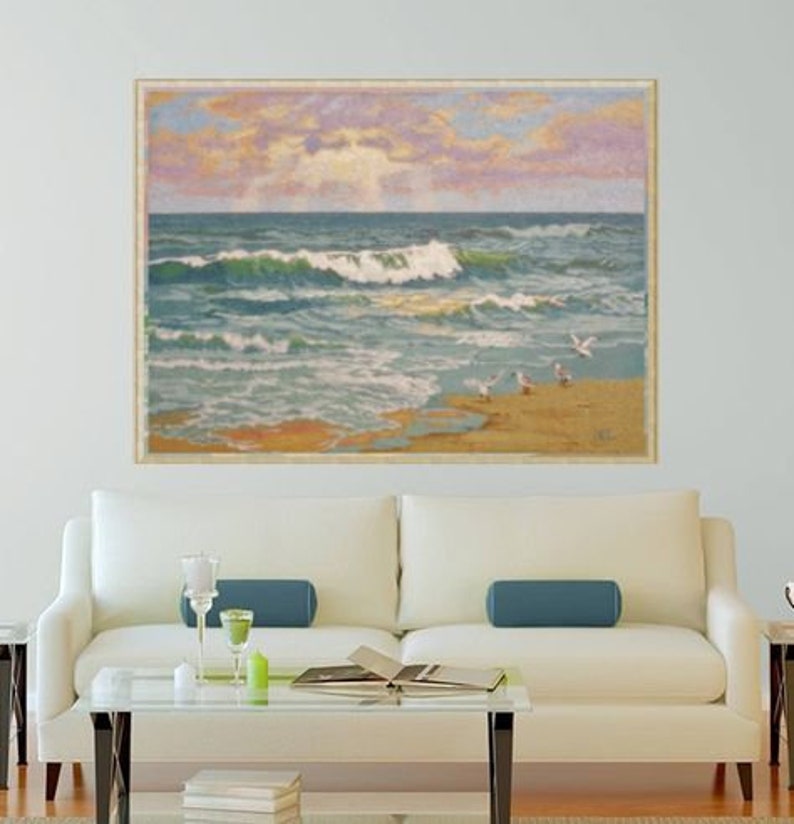Outer Banks Art Ocean Wave Canvas Coastal Artwork Ocracoke - Etsy