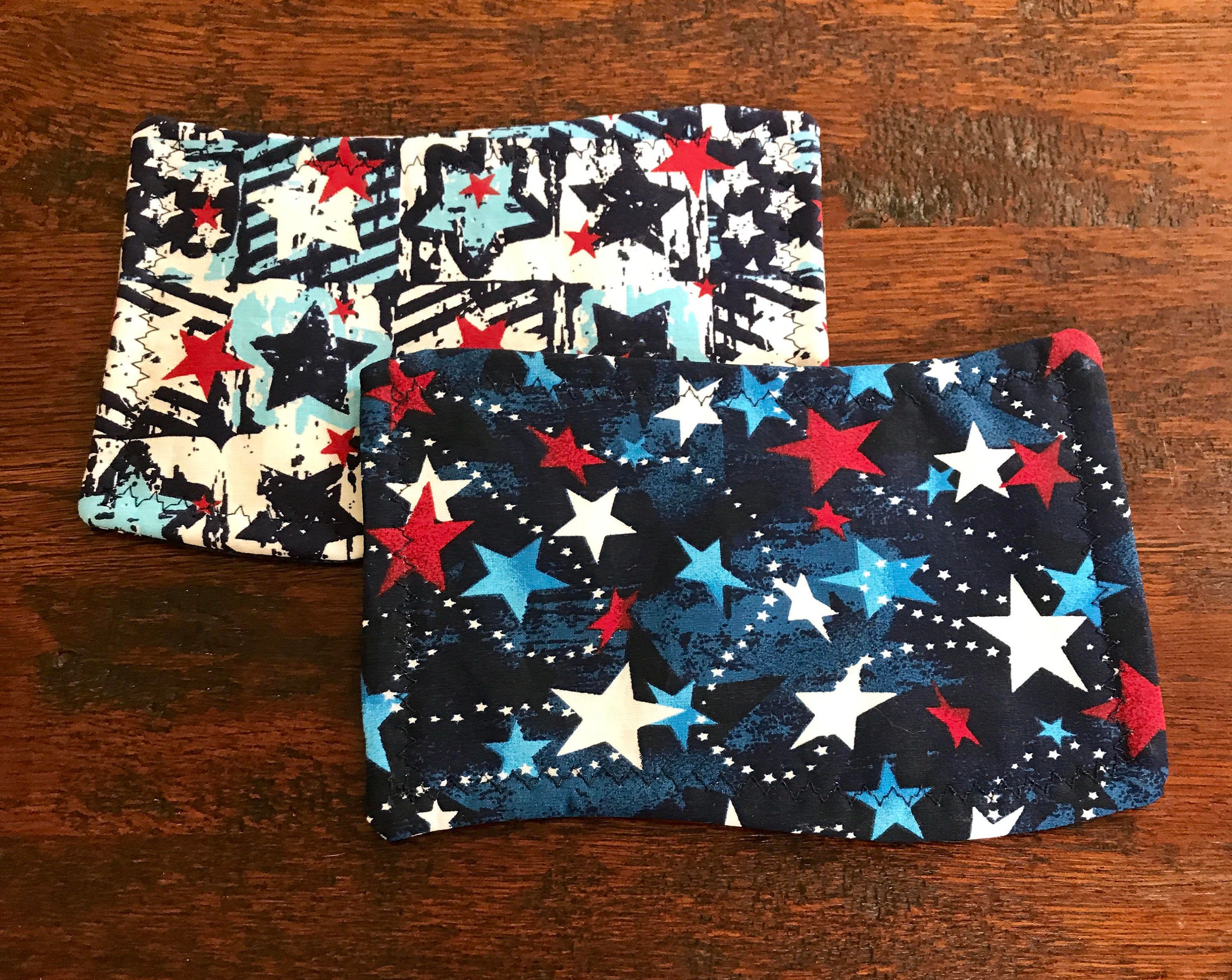 Reversible Swaying Patriotic Stars Flag Quilted Set of 2 Mug Rugs - Etsy